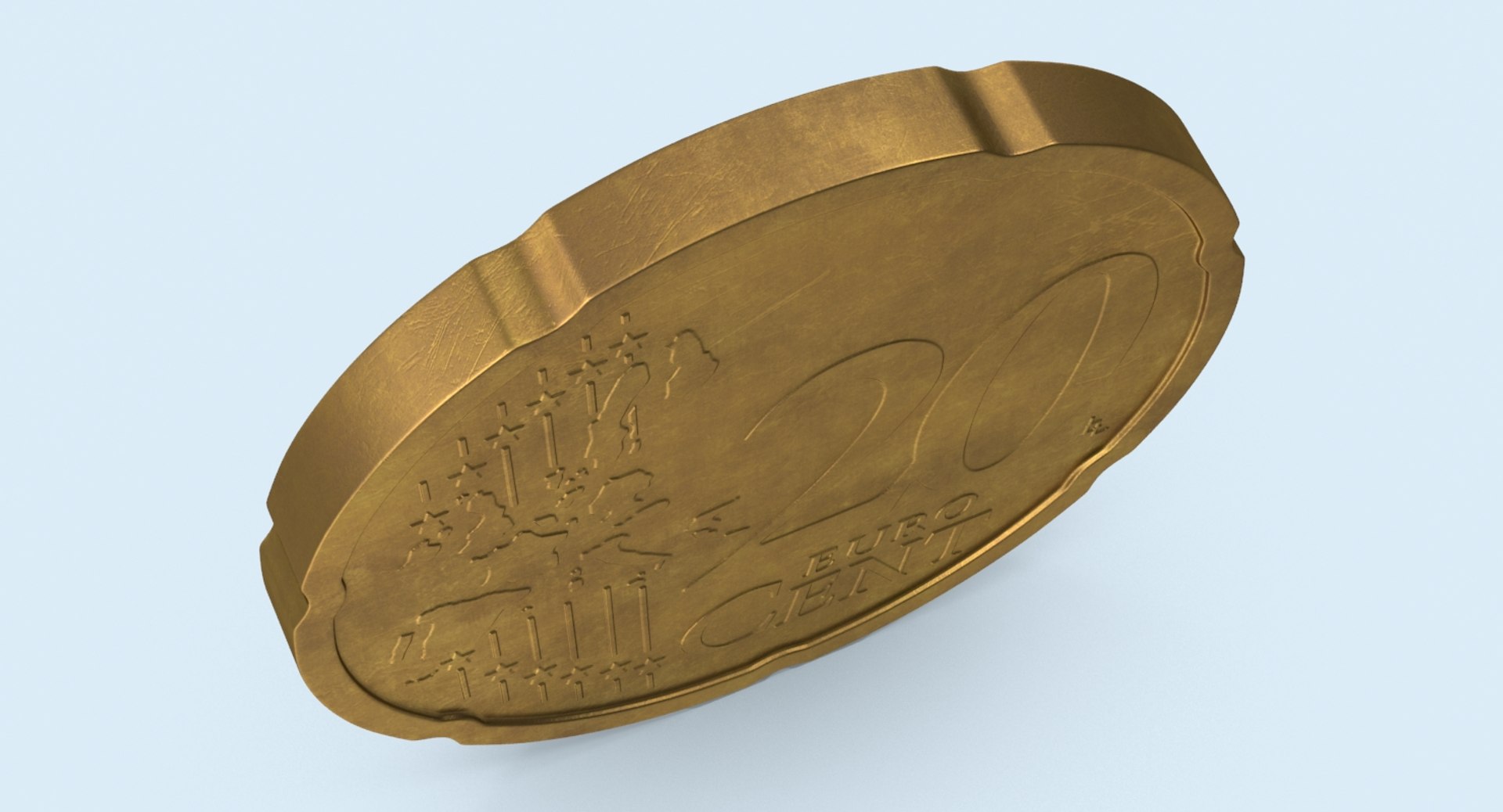20 cent euro coin 3d ma