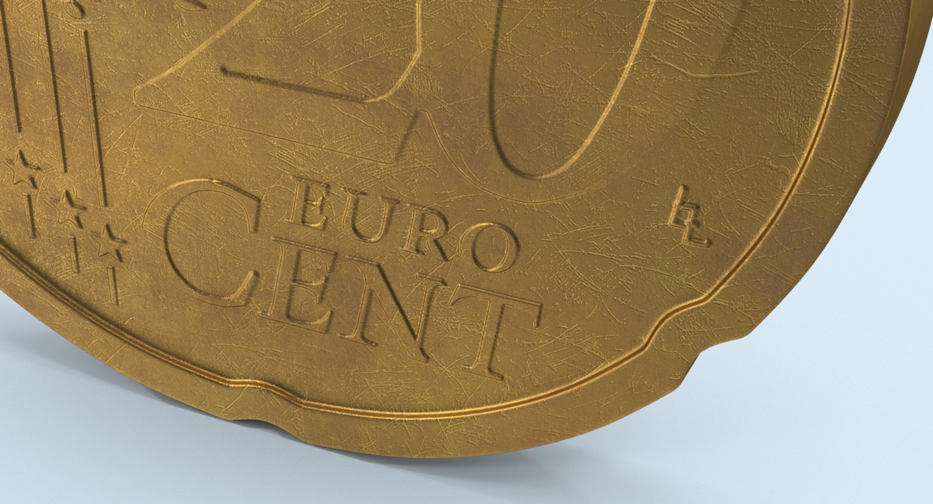 20 cent euro coin 3d ma