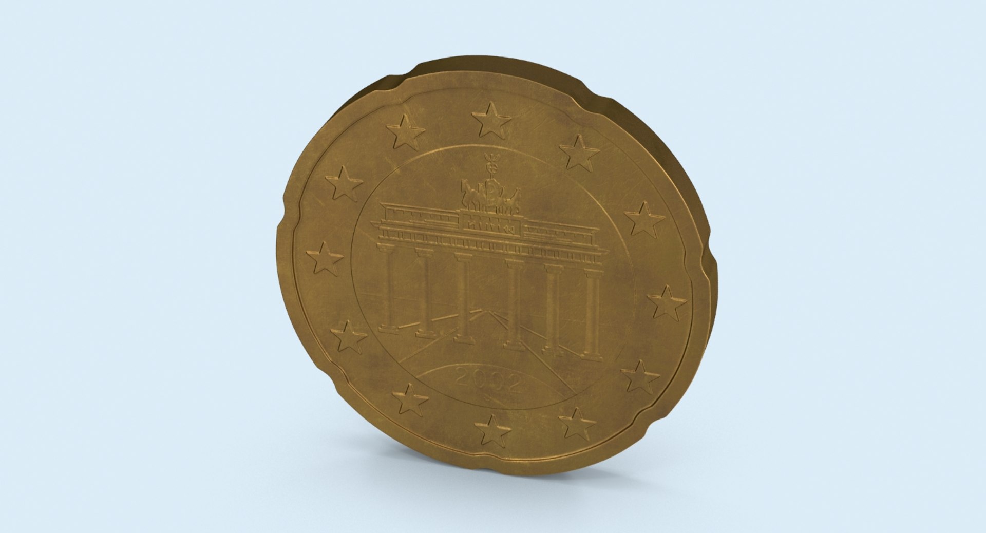 20 cent euro coin 3d ma