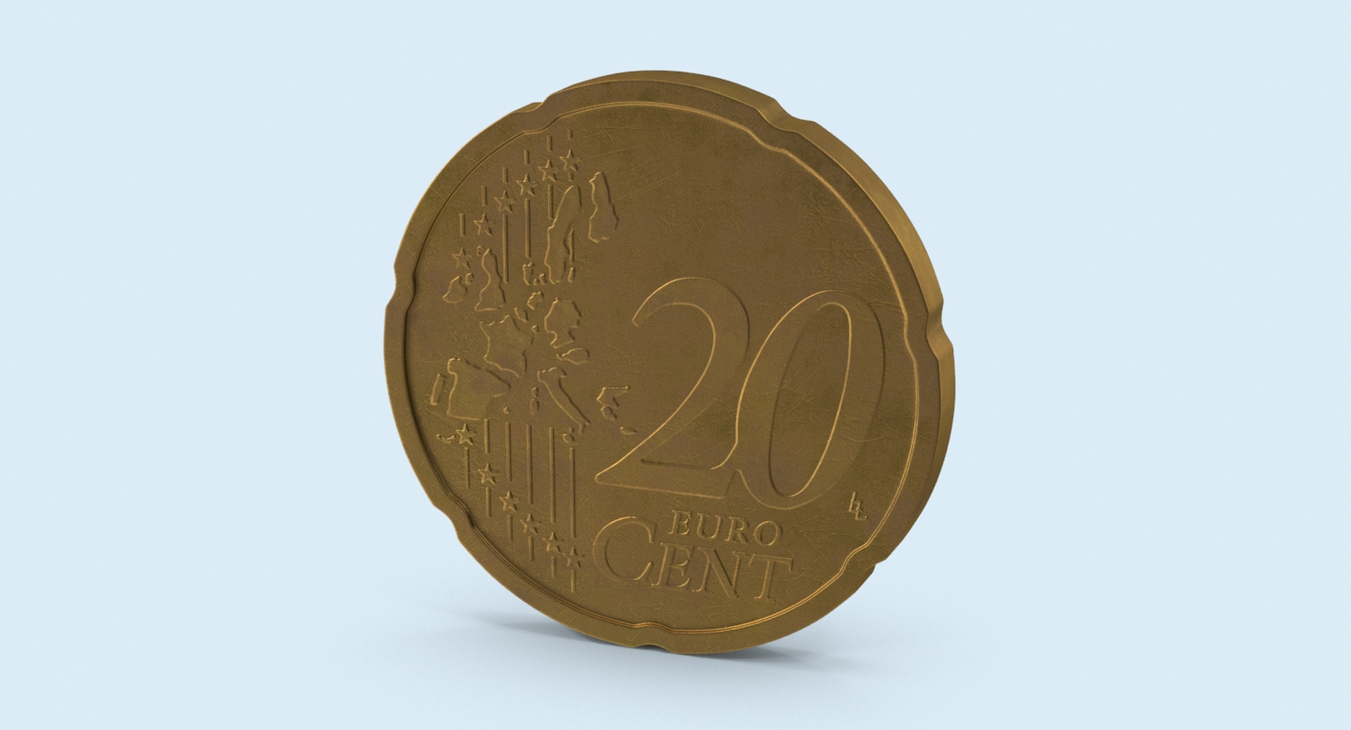 20 cent euro coin 3d ma
