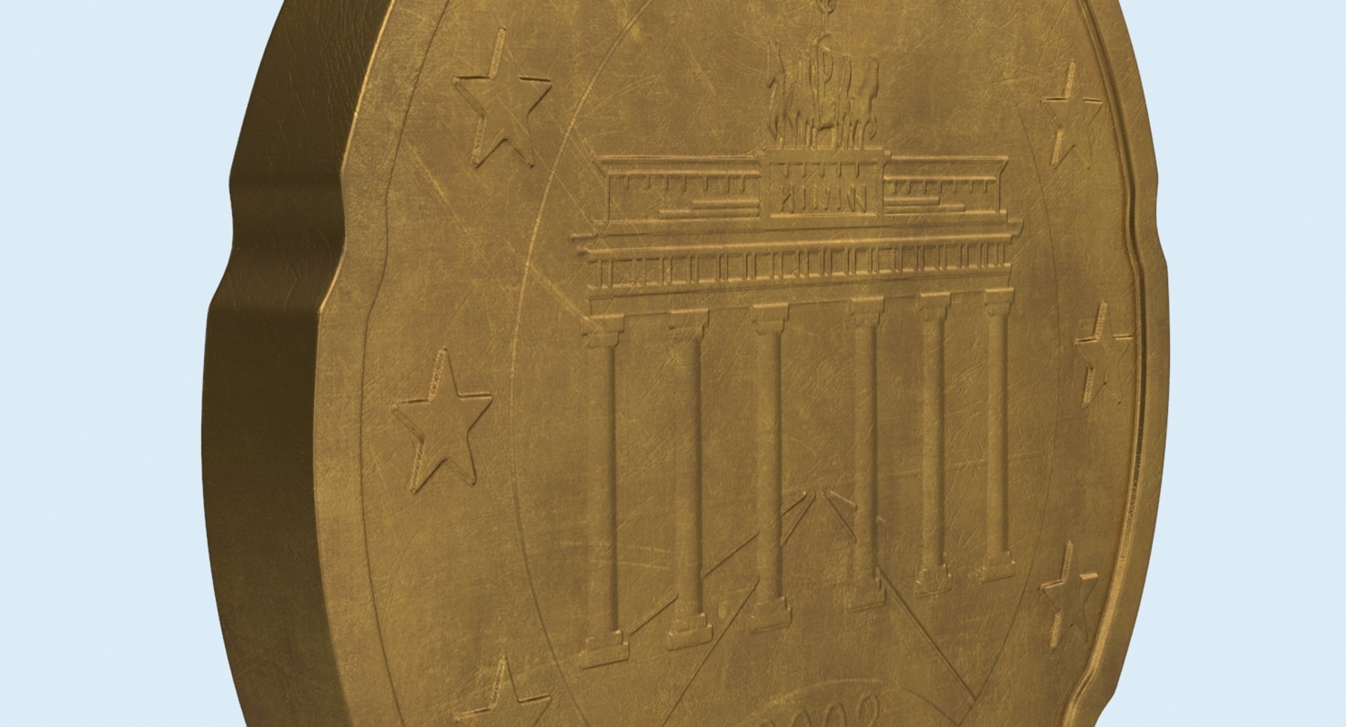 20 cent euro coin 3d ma