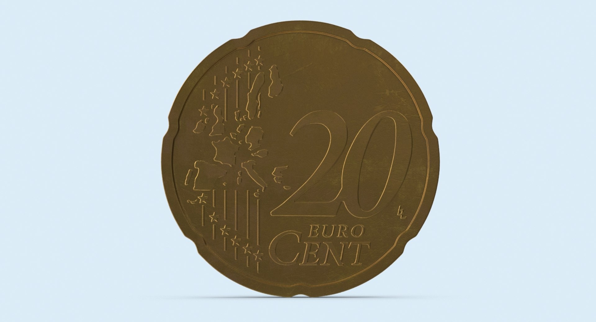 20 cent euro coin 3d ma