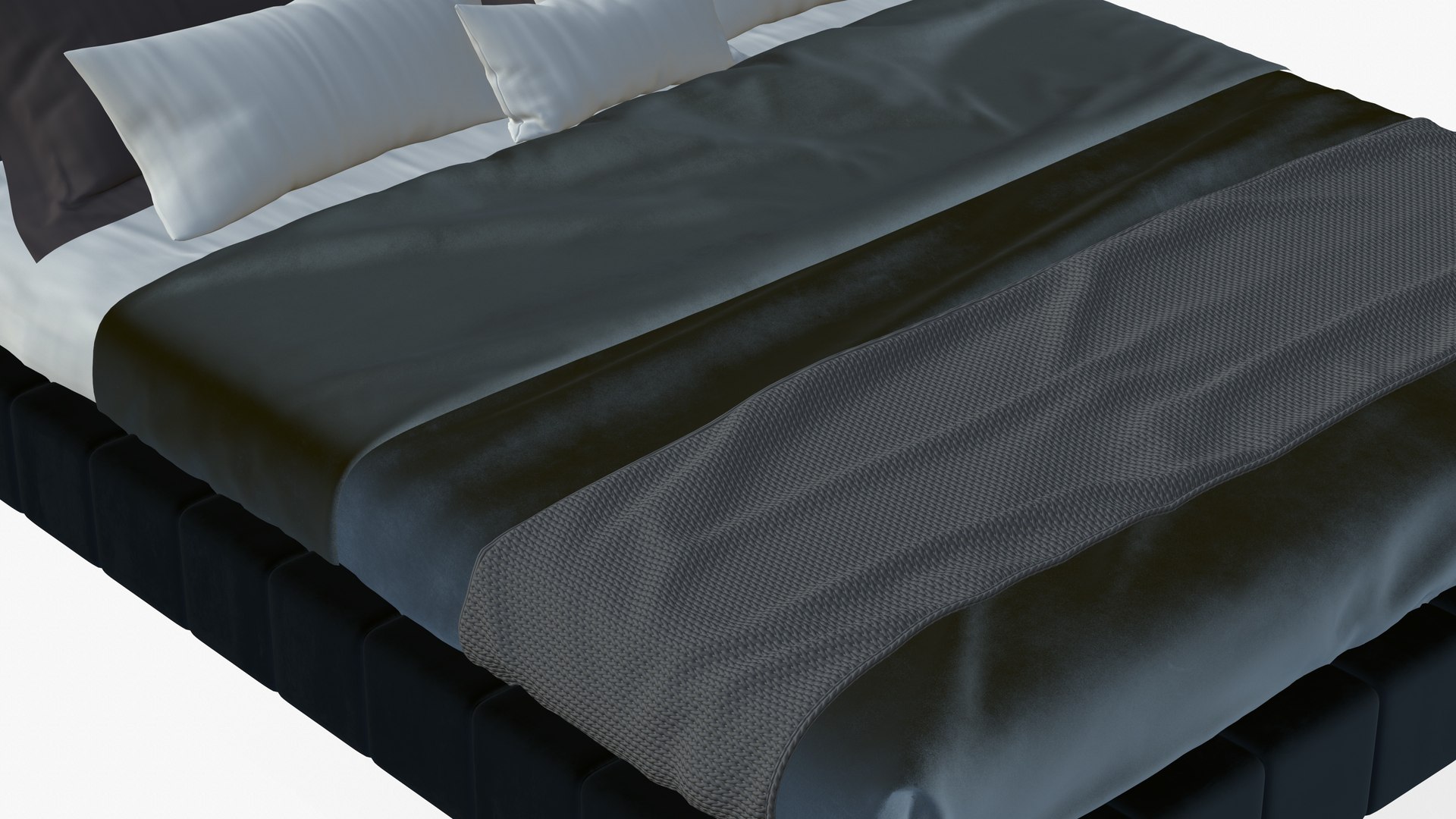 Realistic Bed With Leather Sofa Model - TurboSquid 1932903