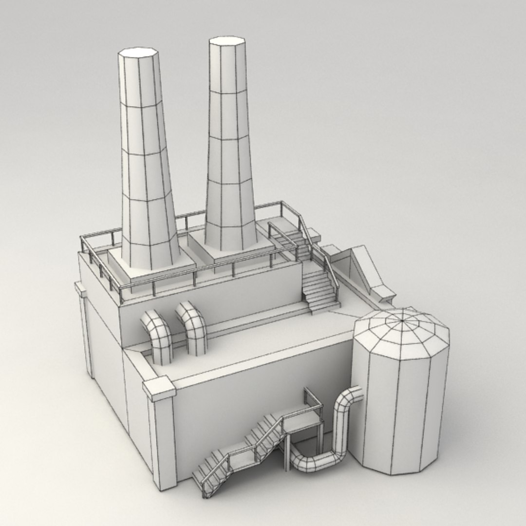 Factory Powerplant 3d Model