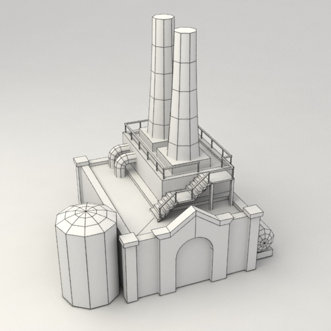 Factory Powerplant 3d Model