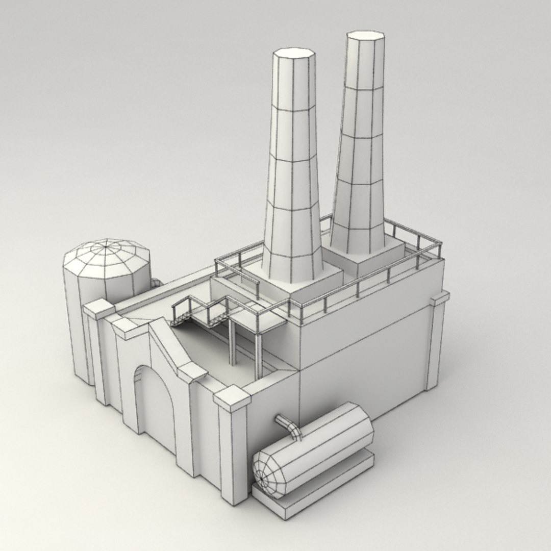 Factory Powerplant 3d Model