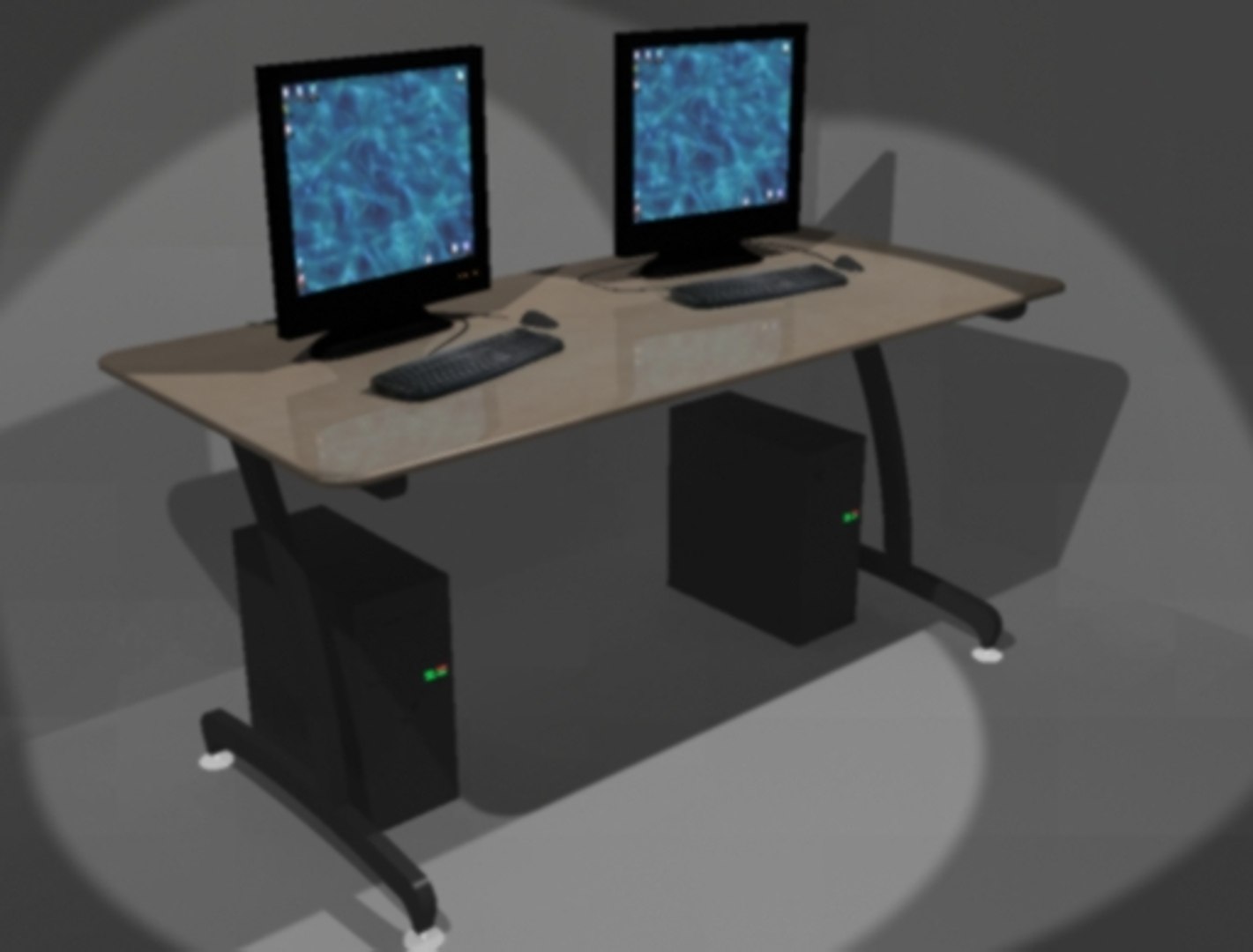 3d model computer desk library