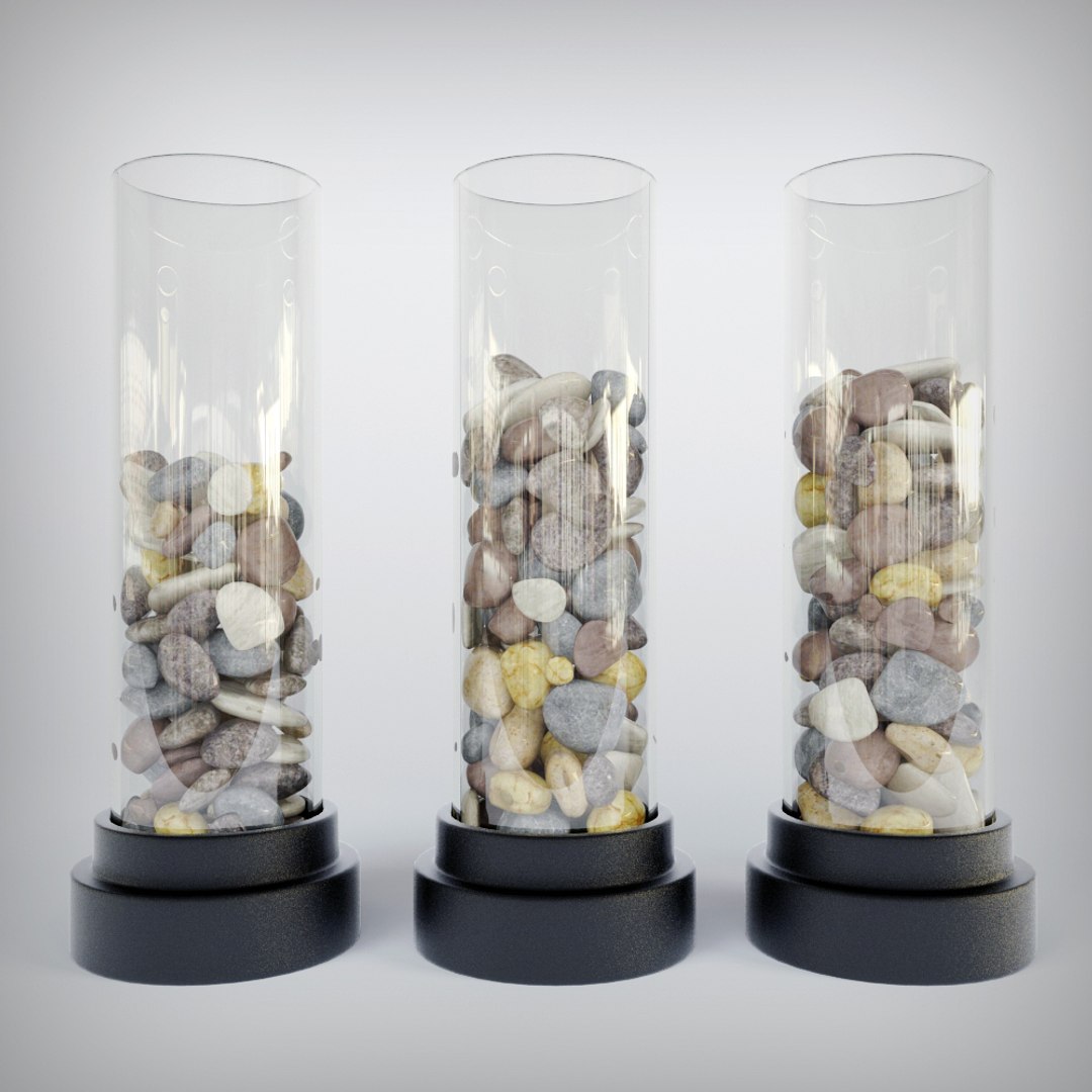 3d Stones Glass Tube Model