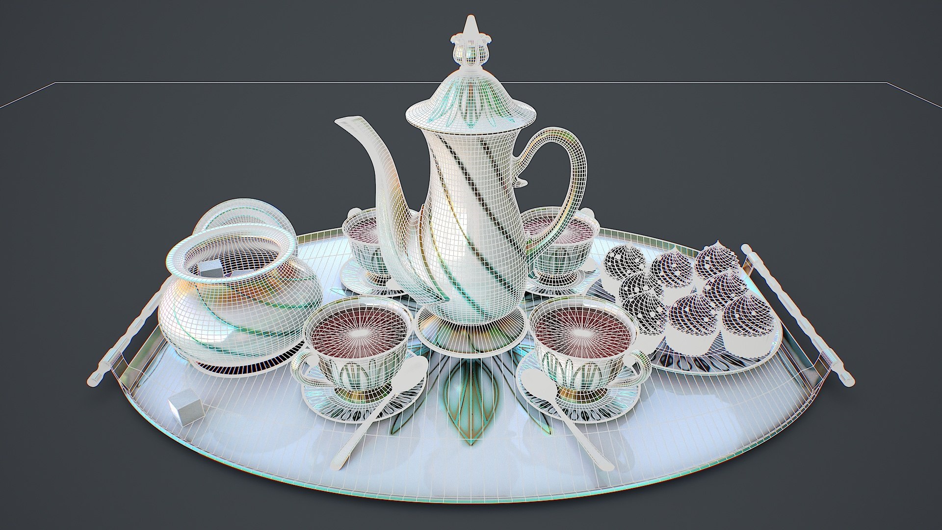 3D Tea Set 1 - TurboSquid 2428448