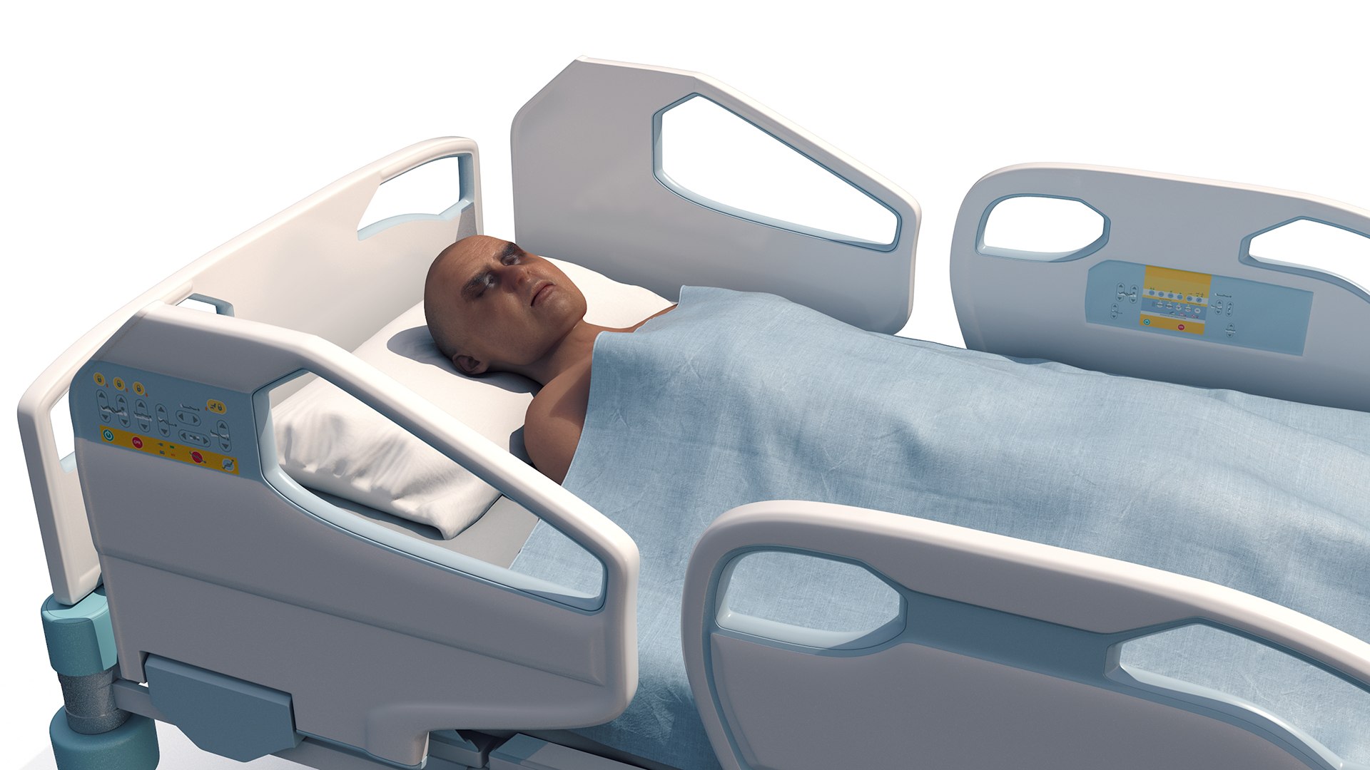 3D Medical Bed With Patient - TurboSquid 2104863