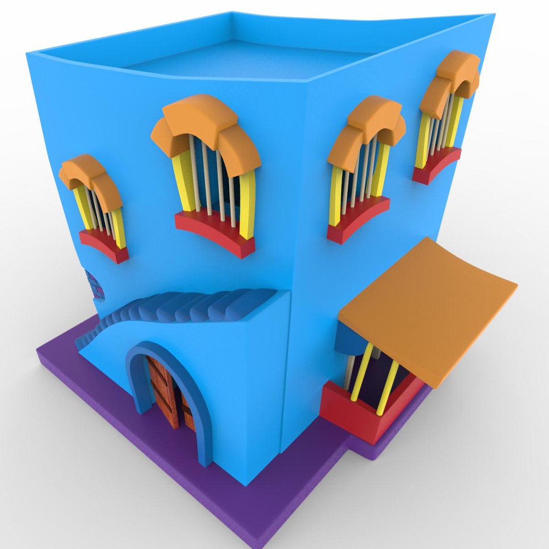 cartoon house 3d model
