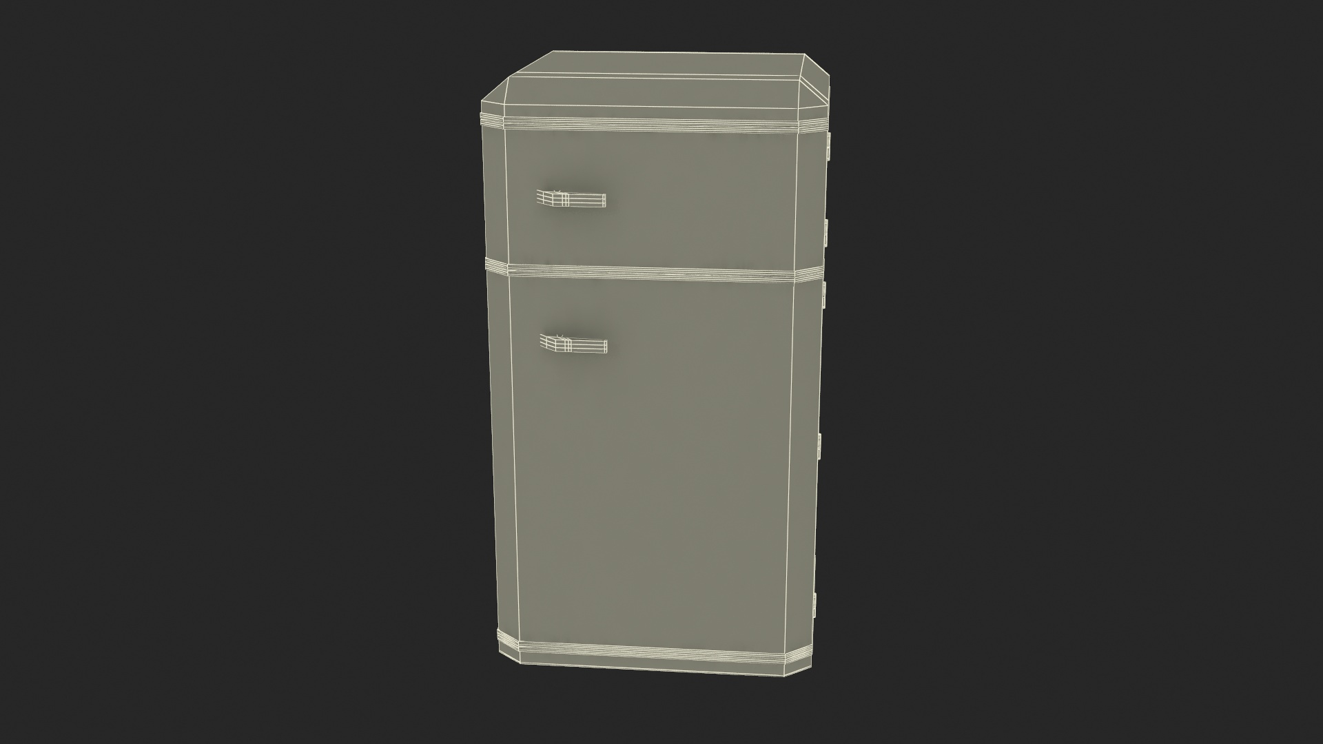 3D Aluminium Retro Fridge With Top Freezer - TurboSquid 2151687