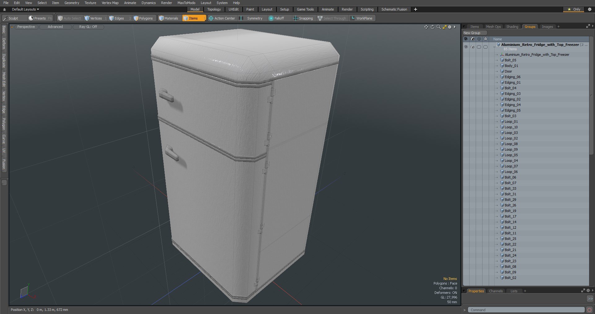 3D Aluminium Retro Fridge With Top Freezer - TurboSquid 2151687