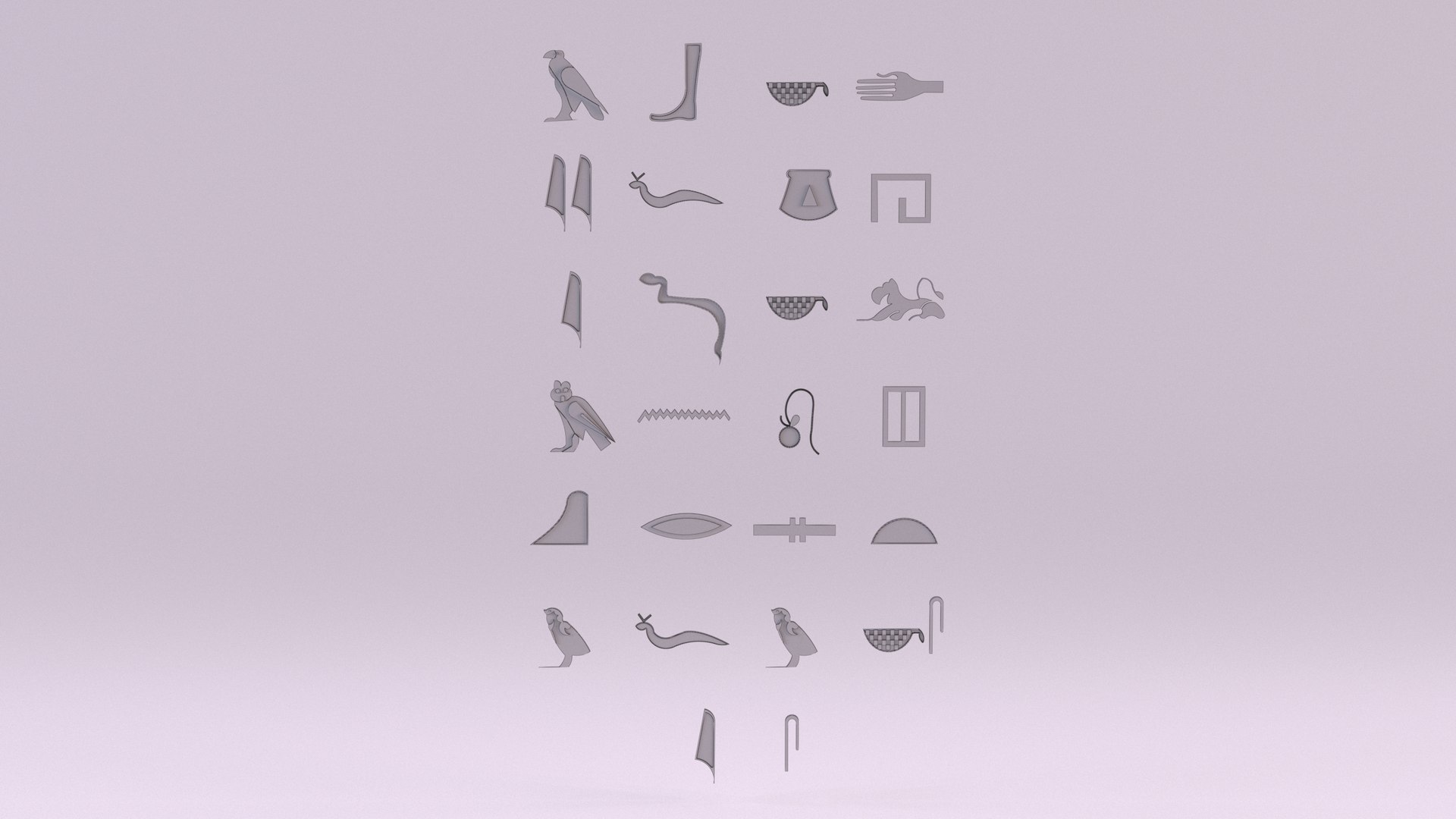 3D Model 10 Models - Egyptian Symbols - Collection 01 - TurboSquid 2234025