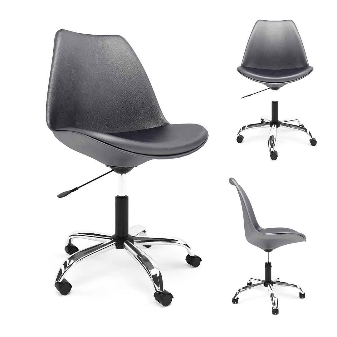 Hodedah Black Armless Swivel Model - TurboSquid 1349731