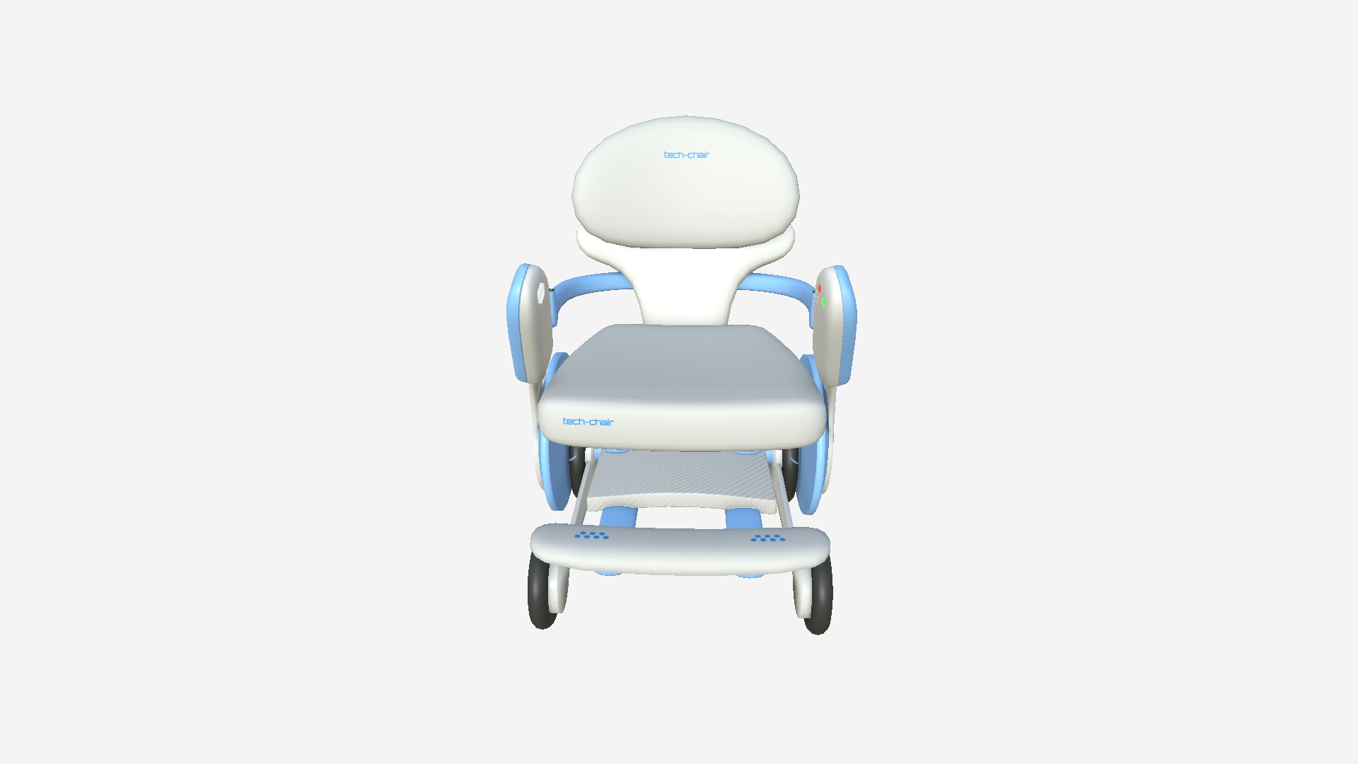 Tech Wheelchair B04 White Blue - Disability Character Design Model ...