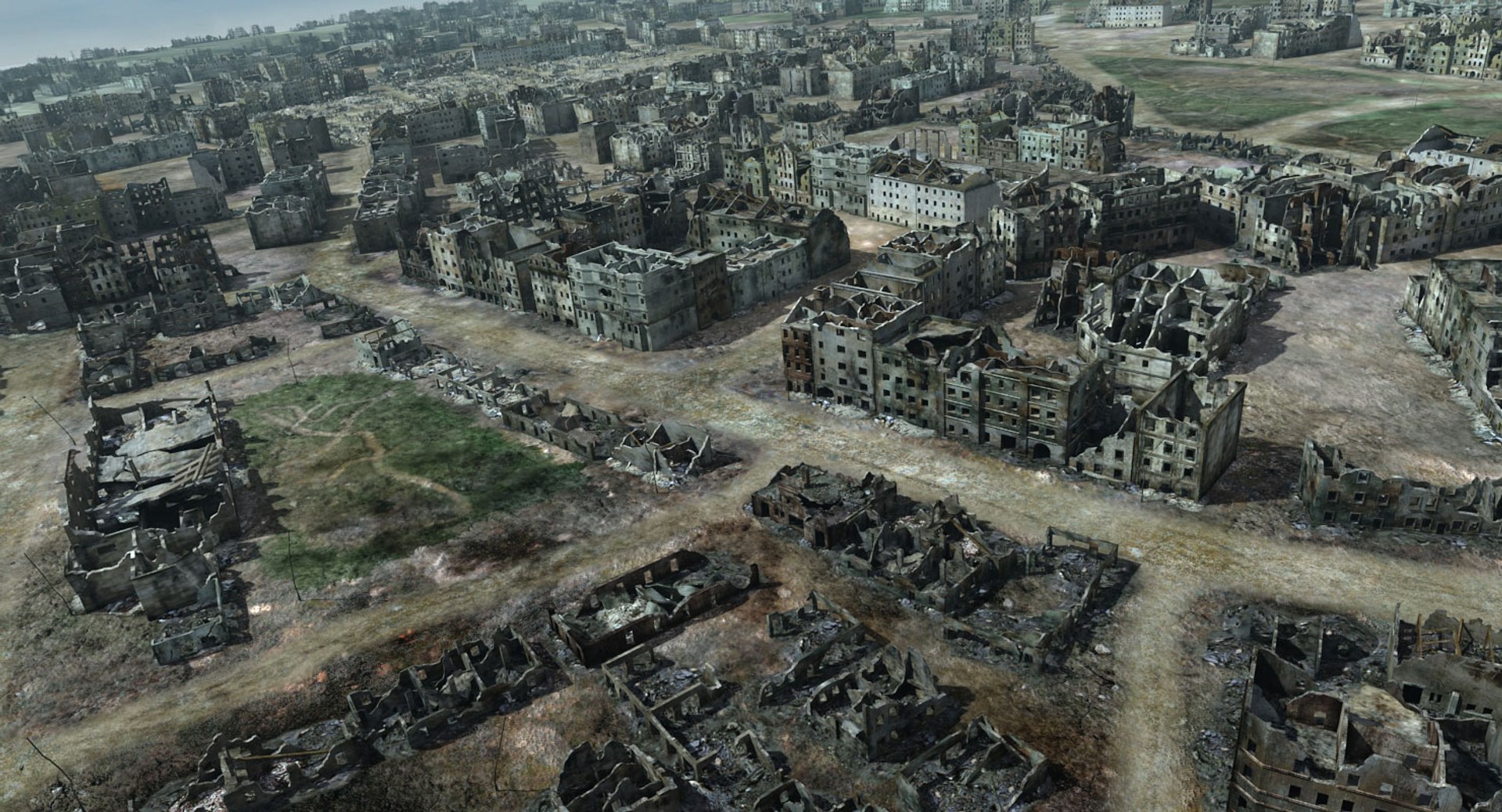 Ruined City Ww2 Warsaw 3d Model