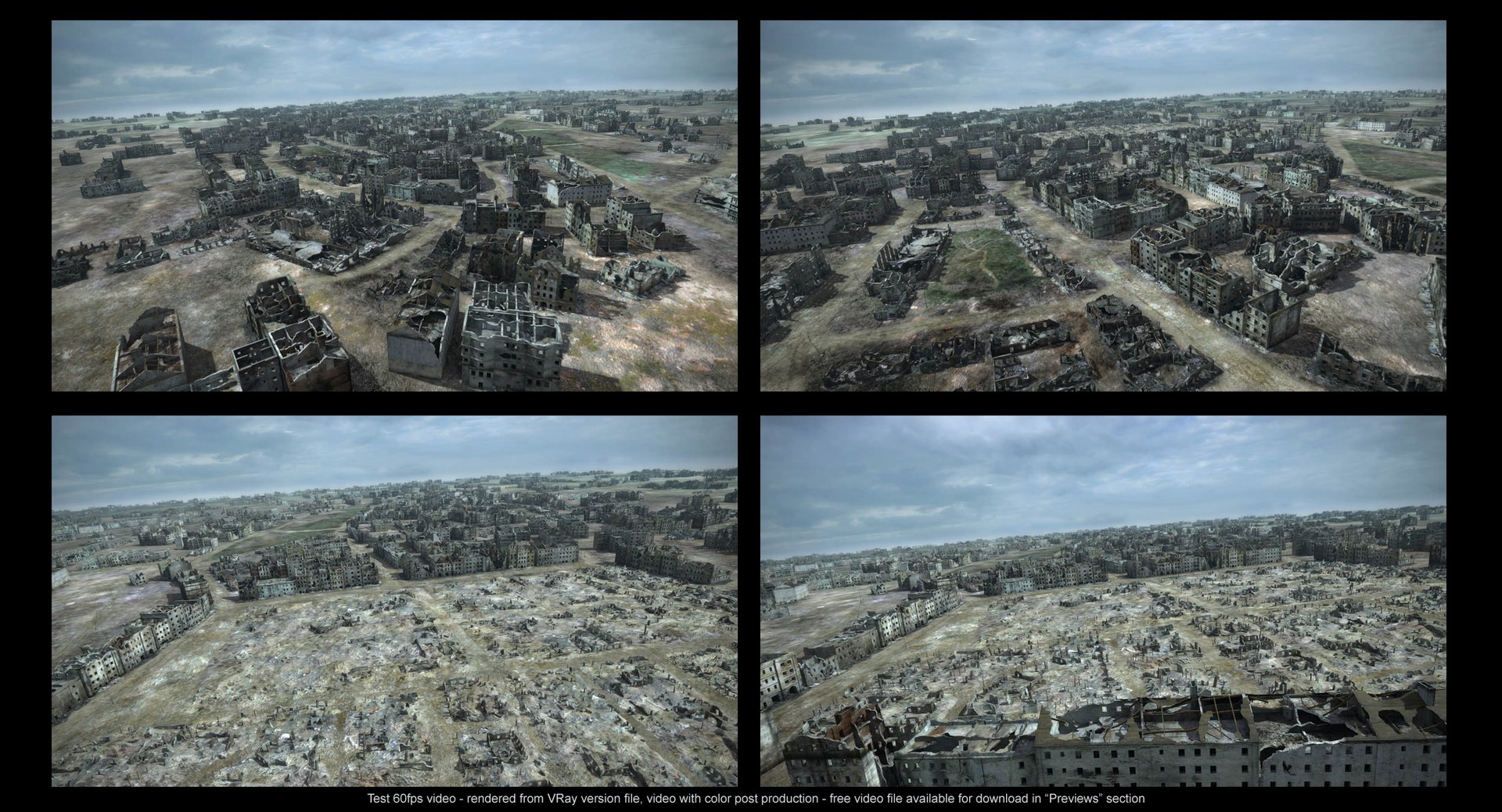 Ruined City Ww2 Warsaw 3d Model