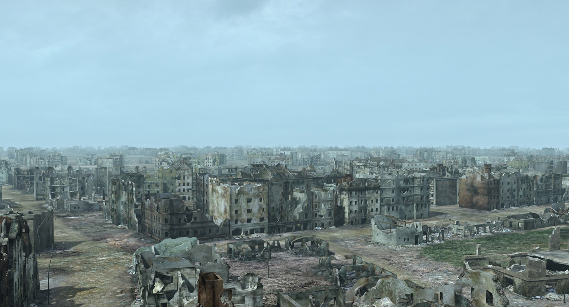 Ruined City Ww2 Warsaw 3d Model
