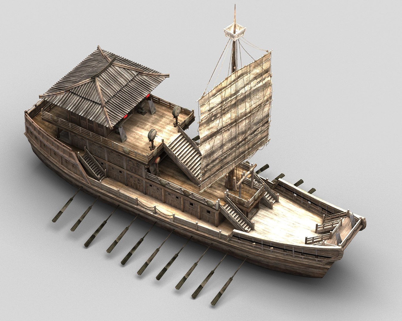 3D Chinese Boat 02 Model - TurboSquid 2071353