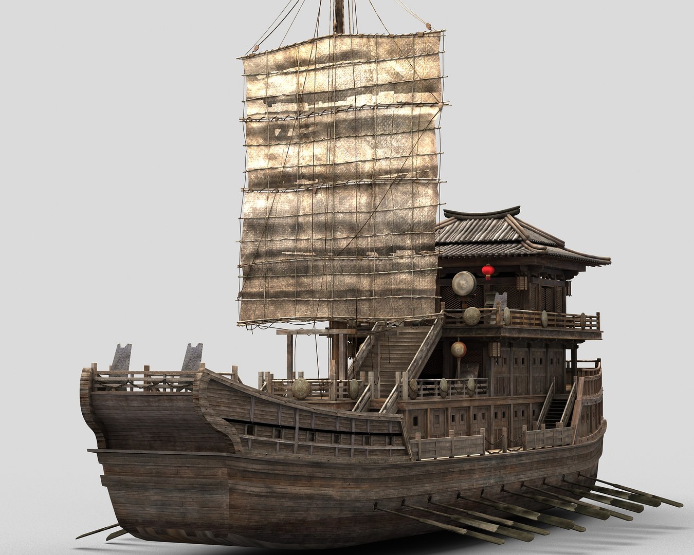 3D Chinese Boat 02 Model - TurboSquid 2071353