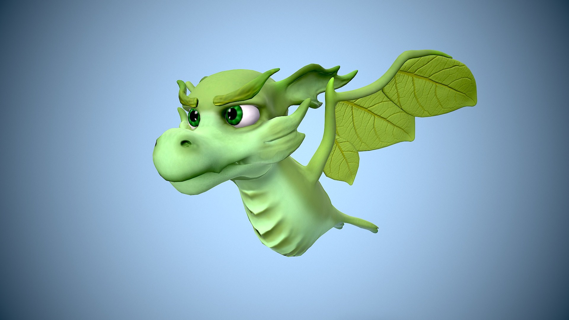 Cartoon leaf dragon 3D model - TurboSquid 2035762