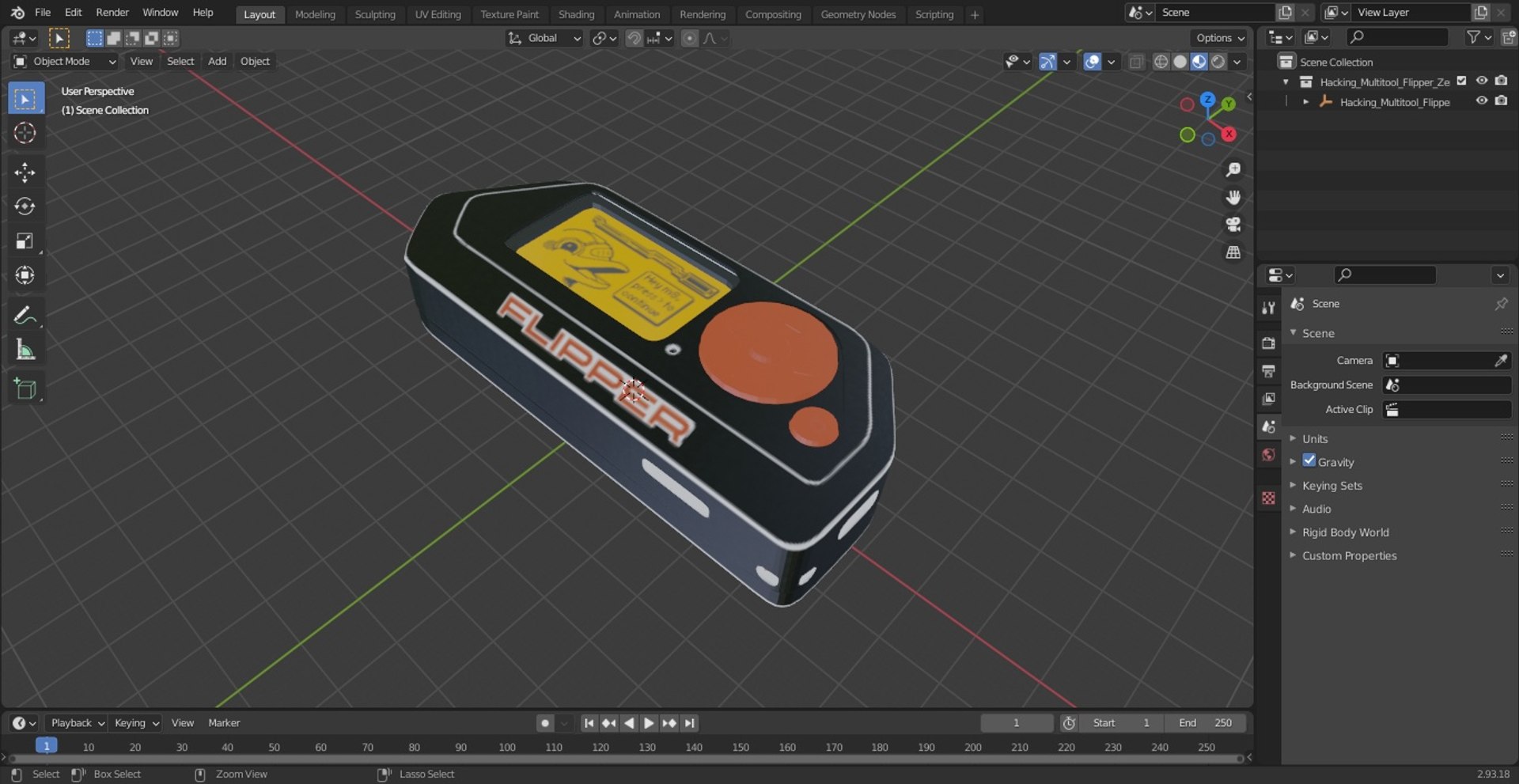 3D Hacking Multitool Flipper Zero Metallic Model - TurboSquid 2112030