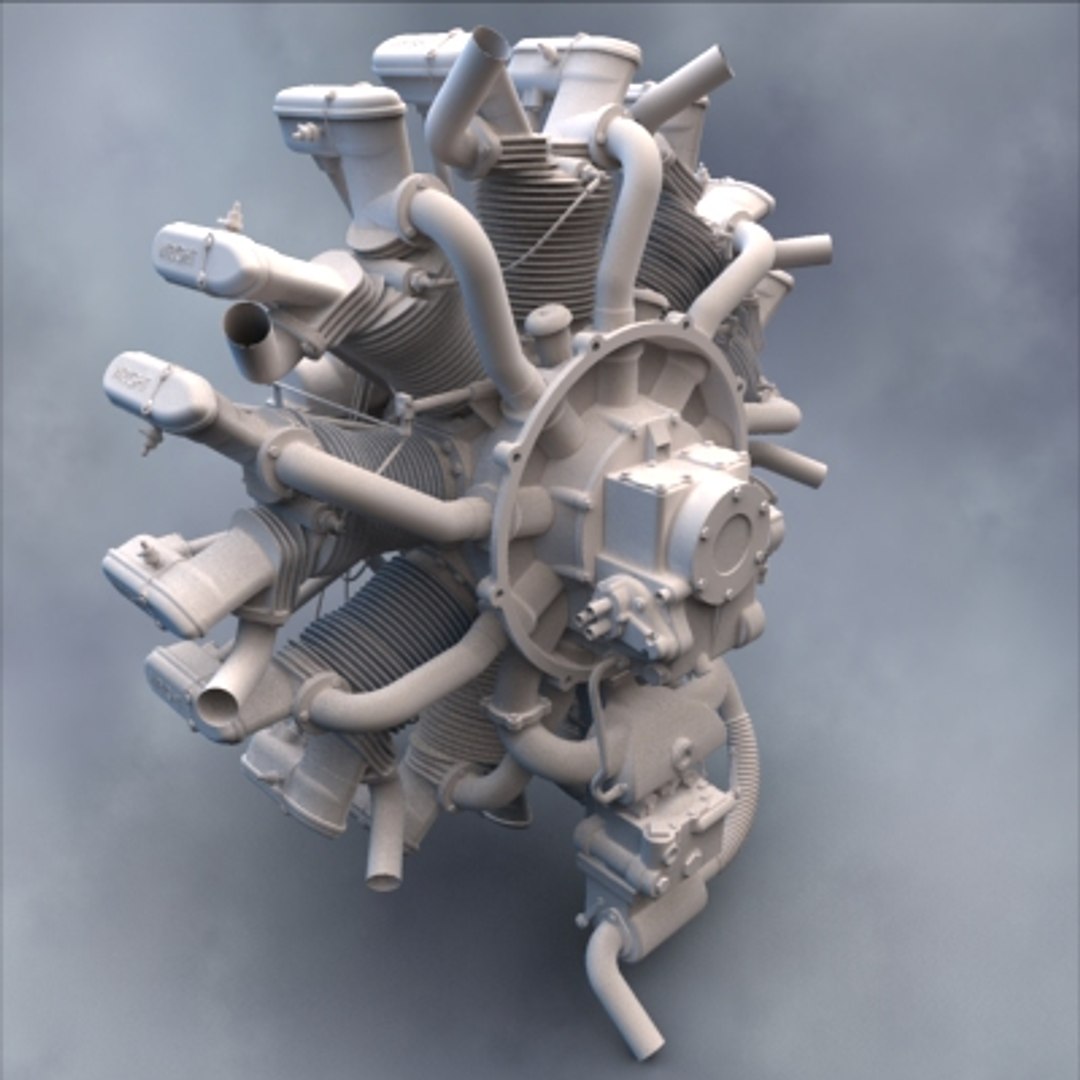 3d Wright Whirlwind J5c Radial