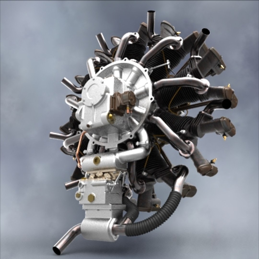 3d Wright Whirlwind J5c Radial