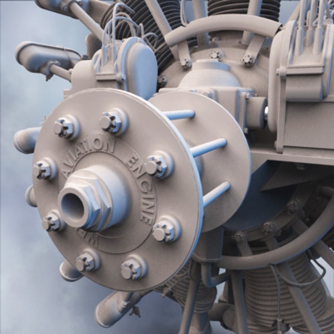 3d Wright Whirlwind J5c Radial