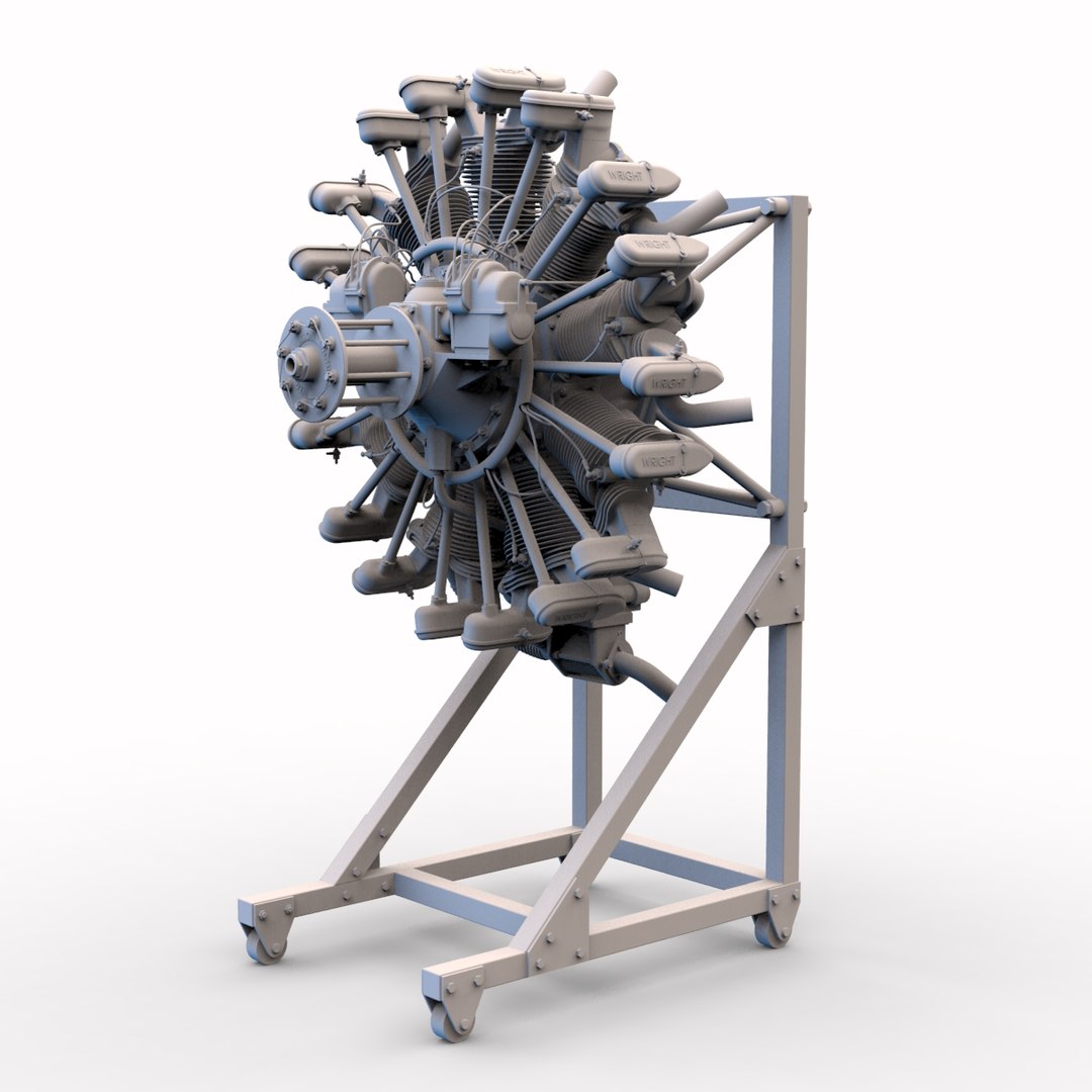 3d Wright Whirlwind J5c Radial