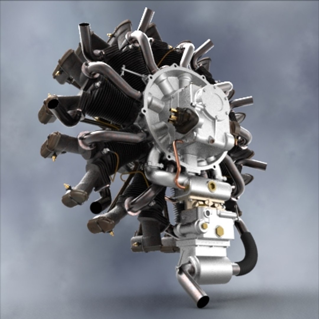 3d Wright Whirlwind J5c Radial