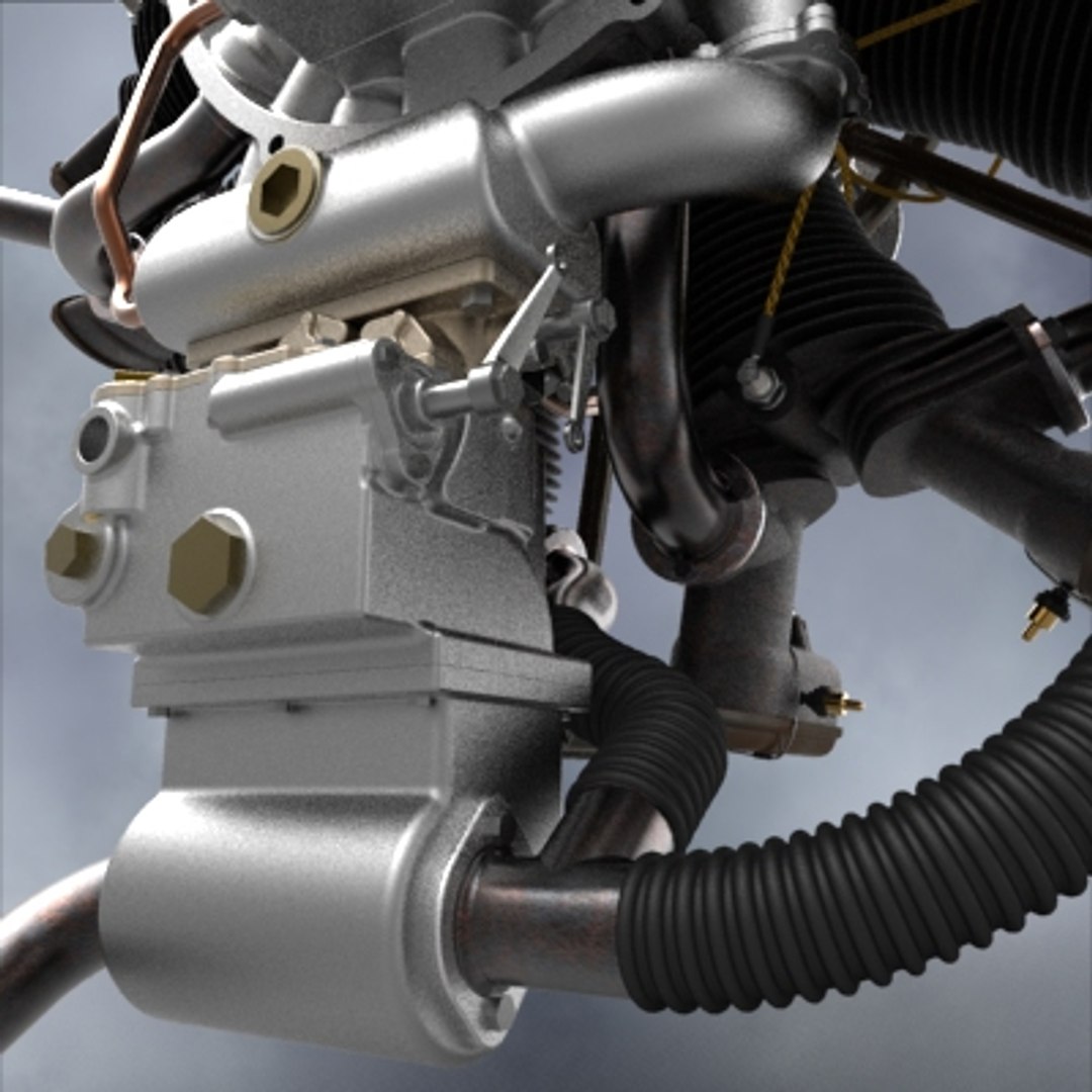 3d Wright Whirlwind J5c Radial