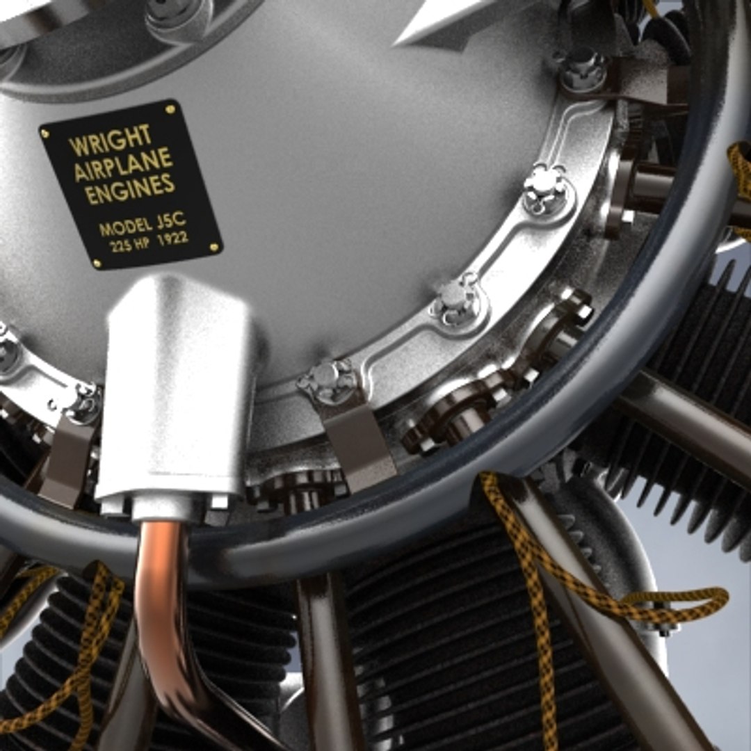 3d Wright Whirlwind J5c Radial