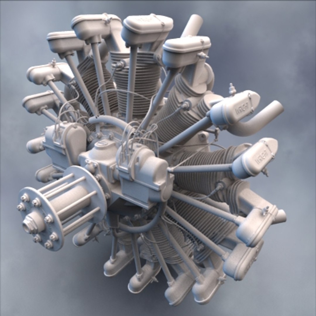 3d Wright Whirlwind J5c Radial