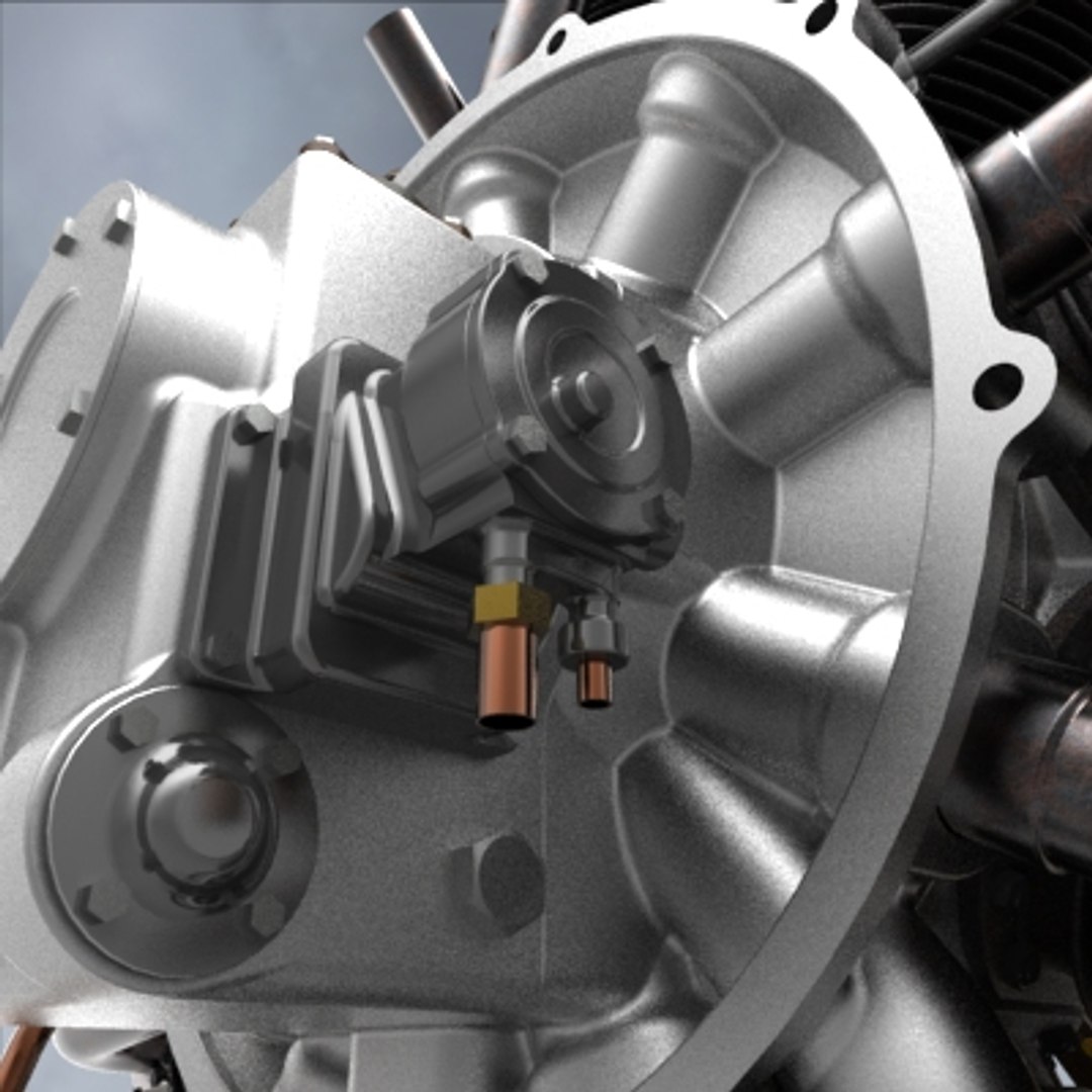 3d Wright Whirlwind J5c Radial