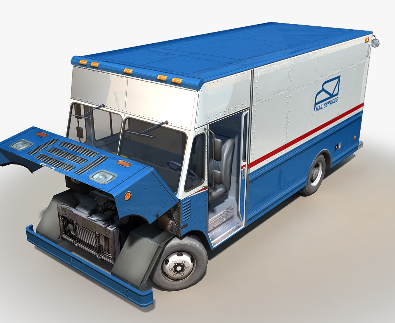 Step Van Postal Service 3D Model - TurboSquid 1355443