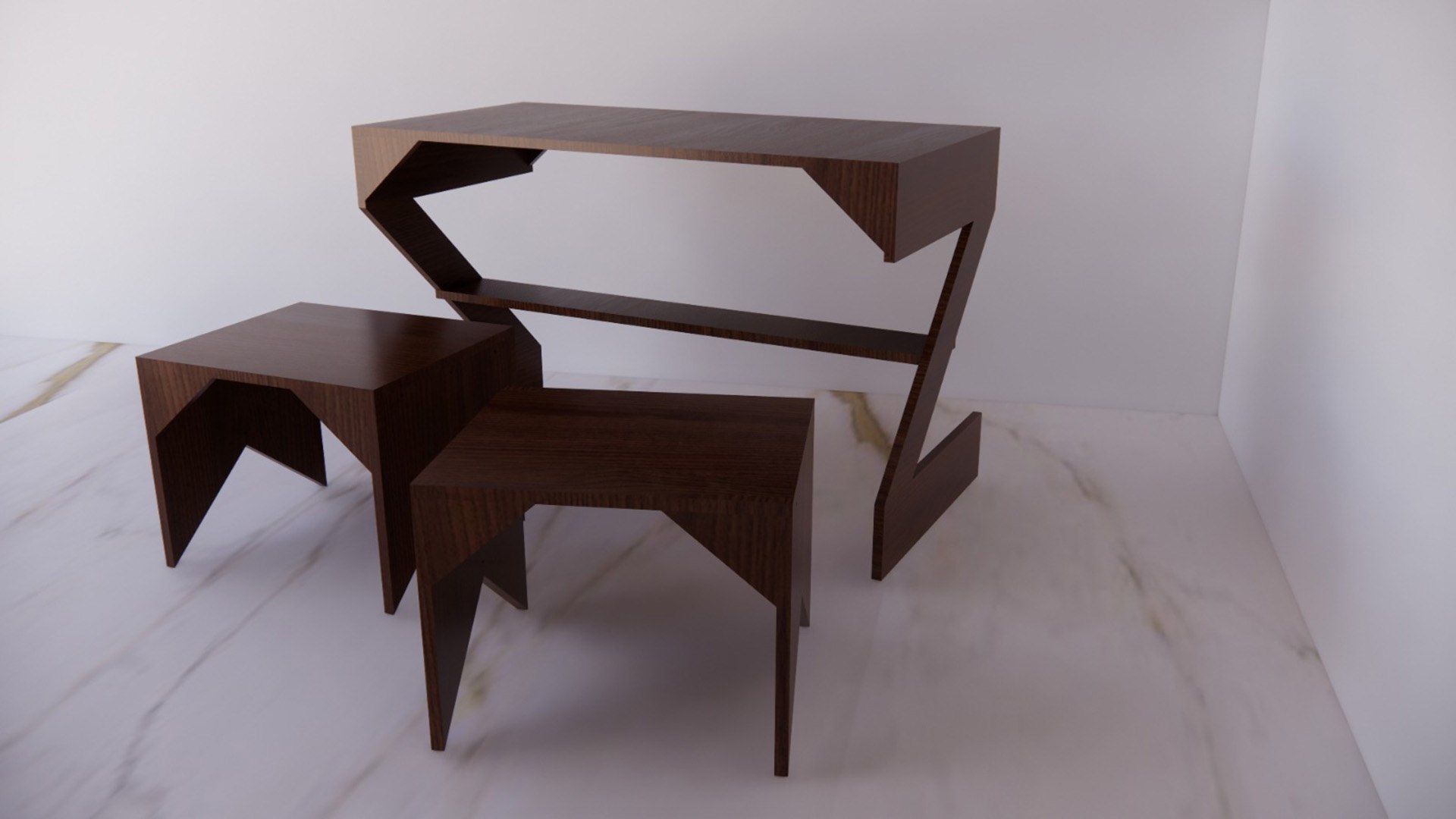 Z Shaped Modern Chic Table 3D - TurboSquid 2144126