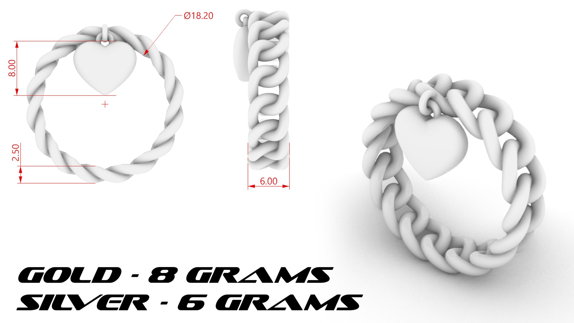 Jewellery Silver Ring Form 3D Model - TurboSquid 1459223