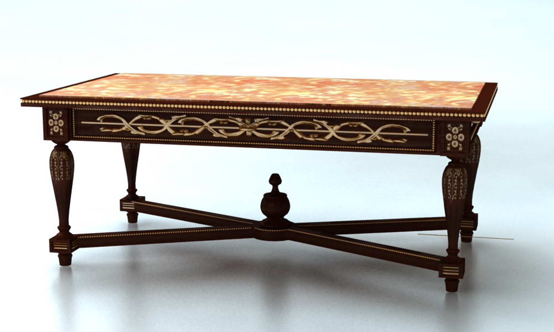 Classic Table Carved 3d Model