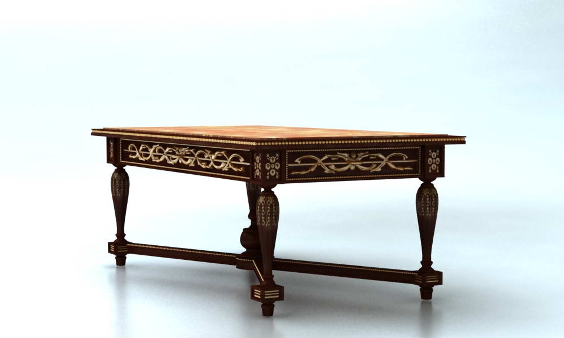Classic Table Carved 3d Model