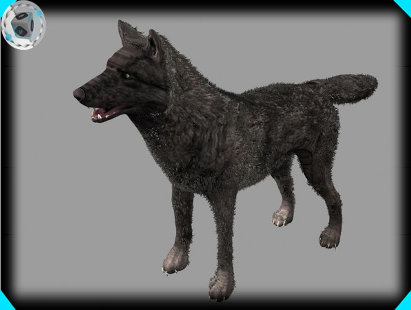 3d Model Black Wolf