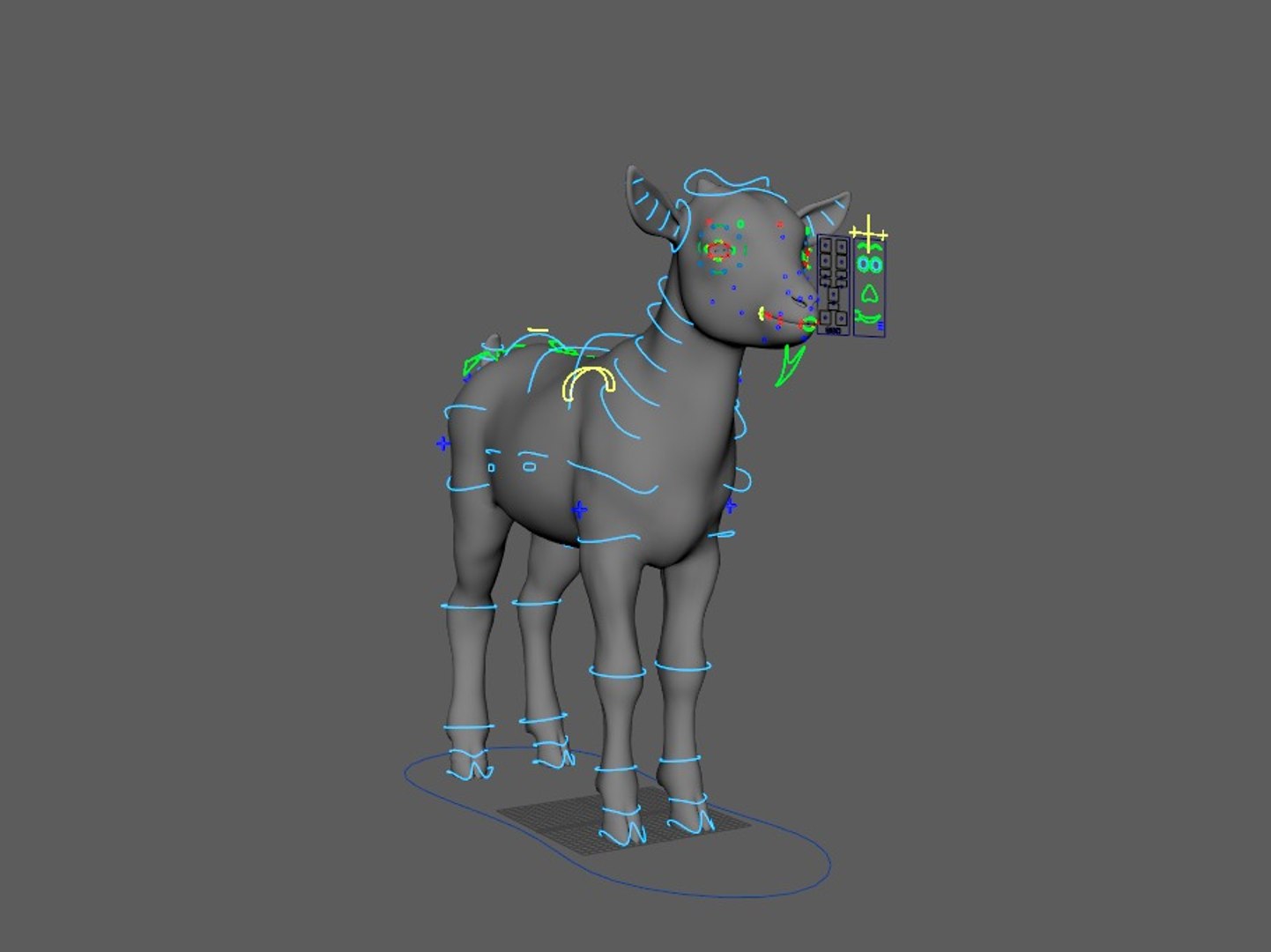 Realistic Little Baby Goat With Fur Faceial Rig3D Model 3D Model ...