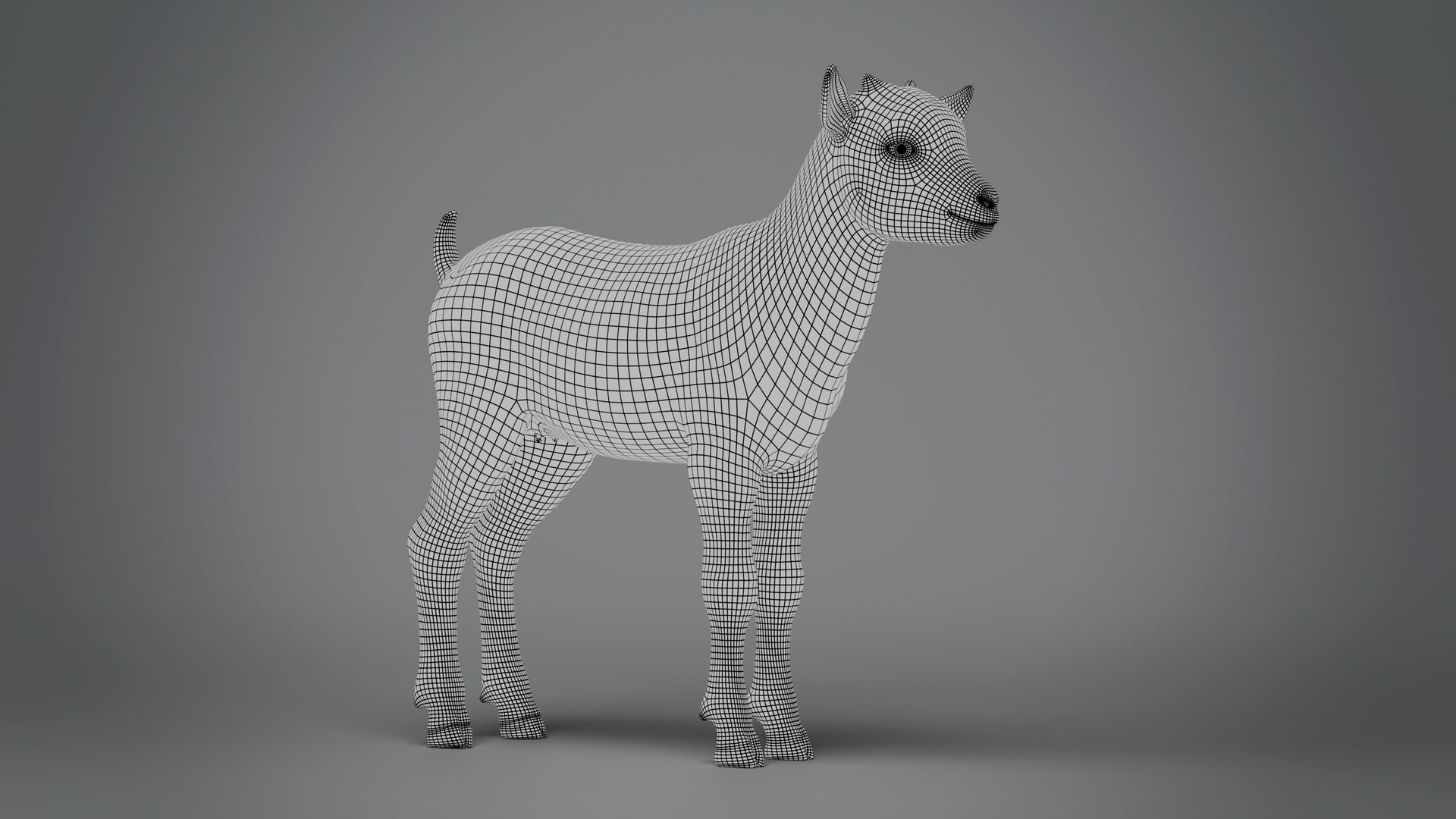 Realistic Little Baby Goat With Fur Faceial Rig3D Model 3D Model ...