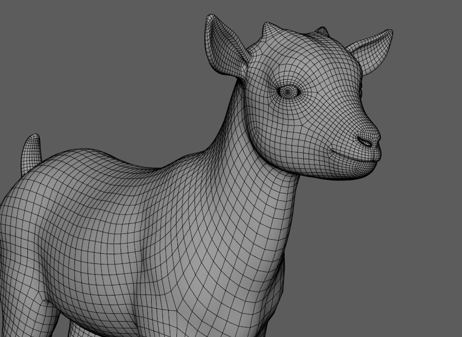 Realistic Little Baby Goat With Fur Faceial Rig3D Model 3D Model ...