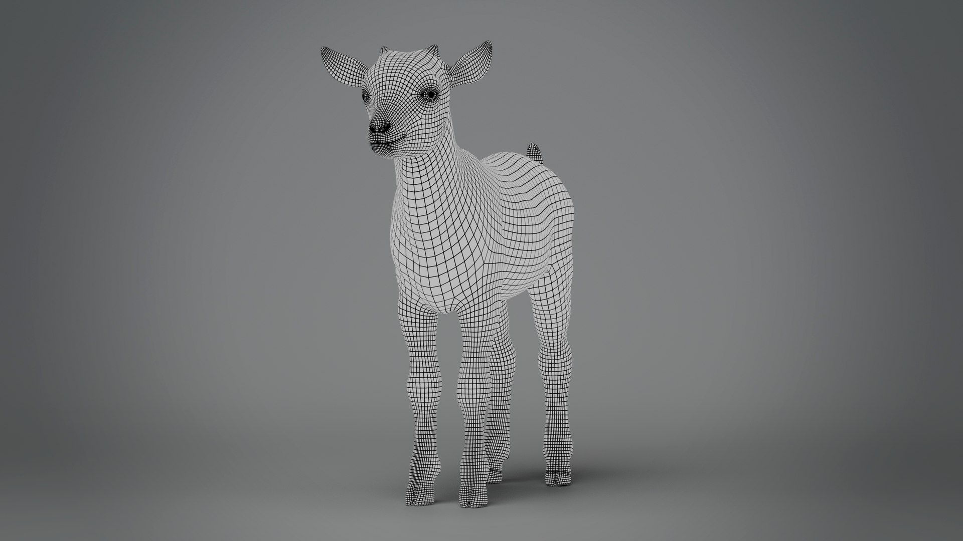 Realistic Little Baby Goat With Fur Faceial Rig3D Model 3D Model ...