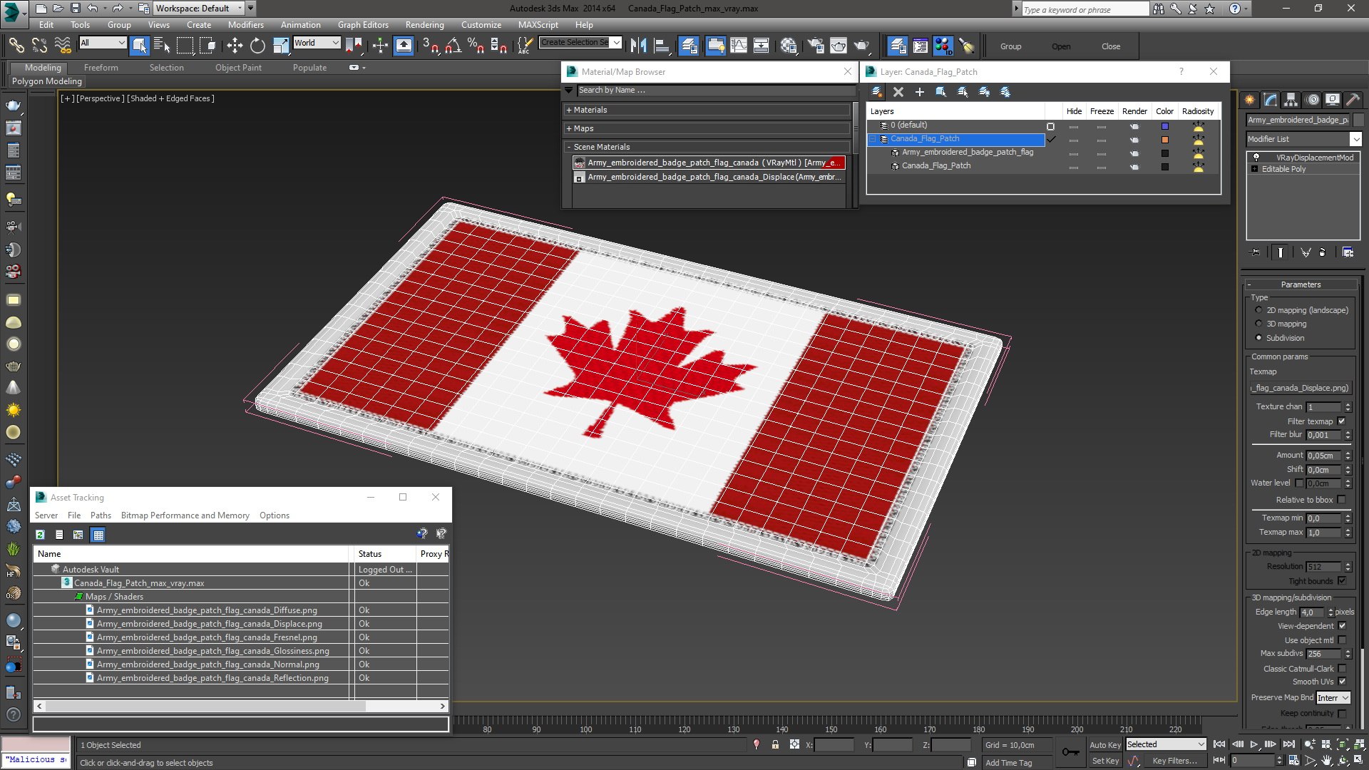 Canada Flag Patch 3D Model - TurboSquid 2202007