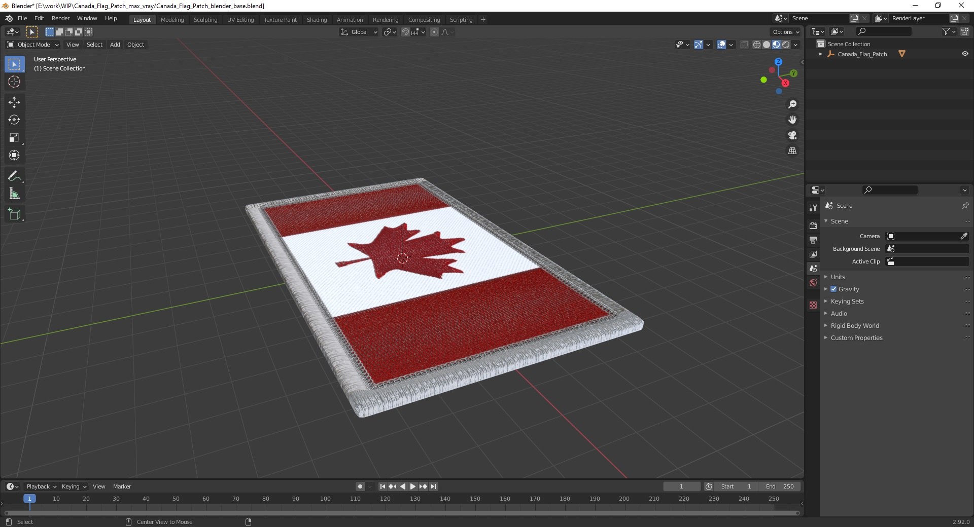 Canada Flag Patch 3D Model - TurboSquid 2202007