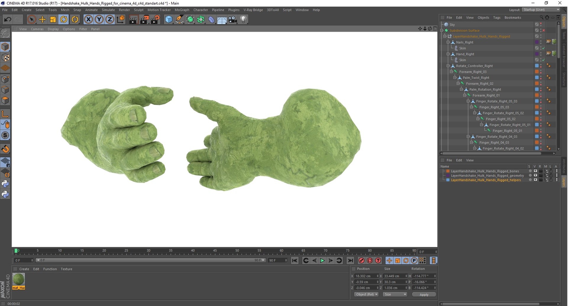 Handshake Hulk Hands Rigged For Cinema 4D 3D Model - TurboSquid 2123882