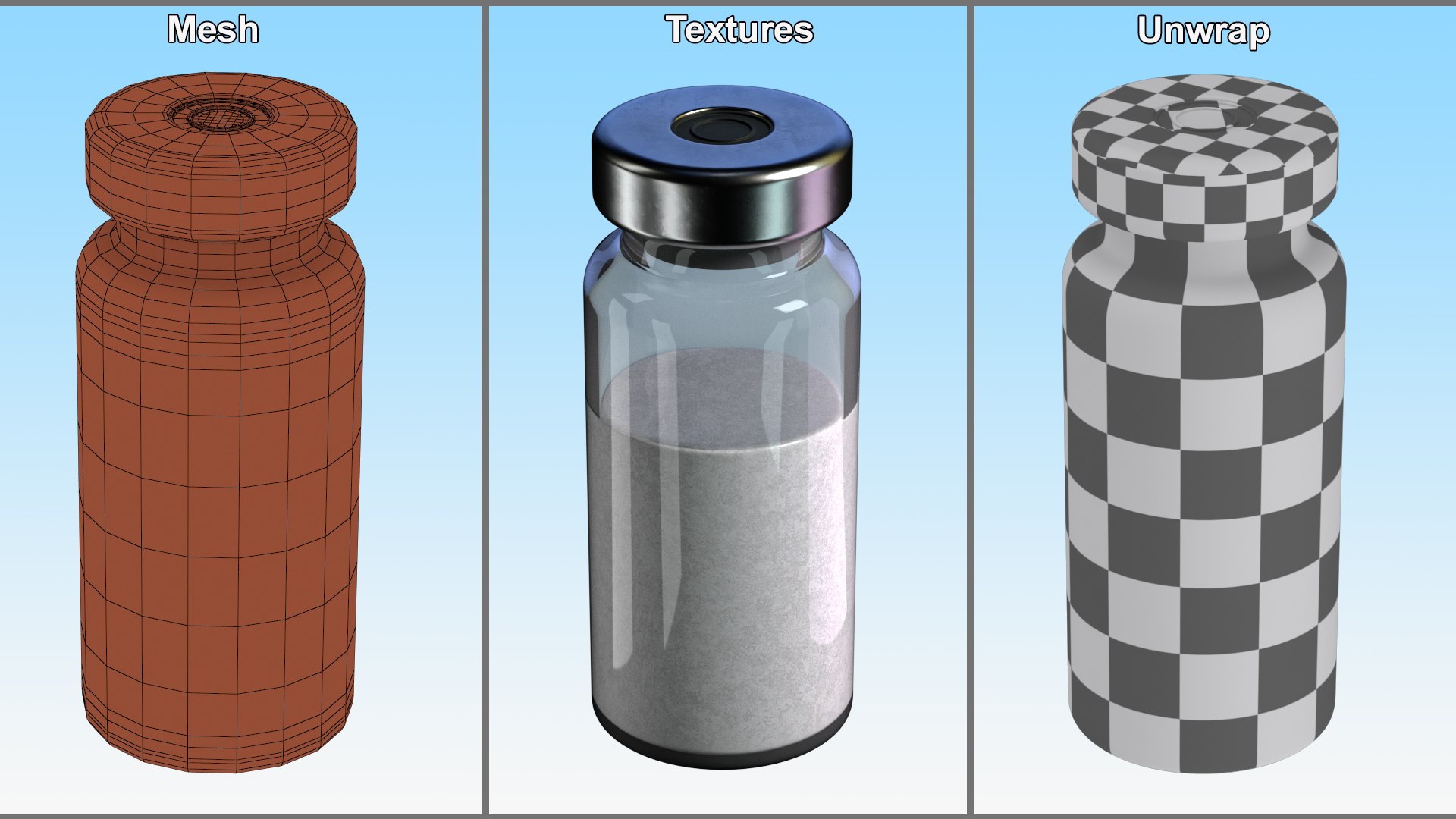 3D Model Sterile Serum Vial With Powder - TurboSquid 2262348